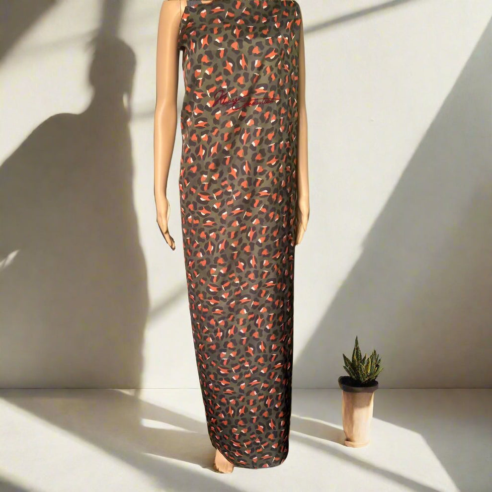 Olive Green Print Jaiñsem – Khasi Connection